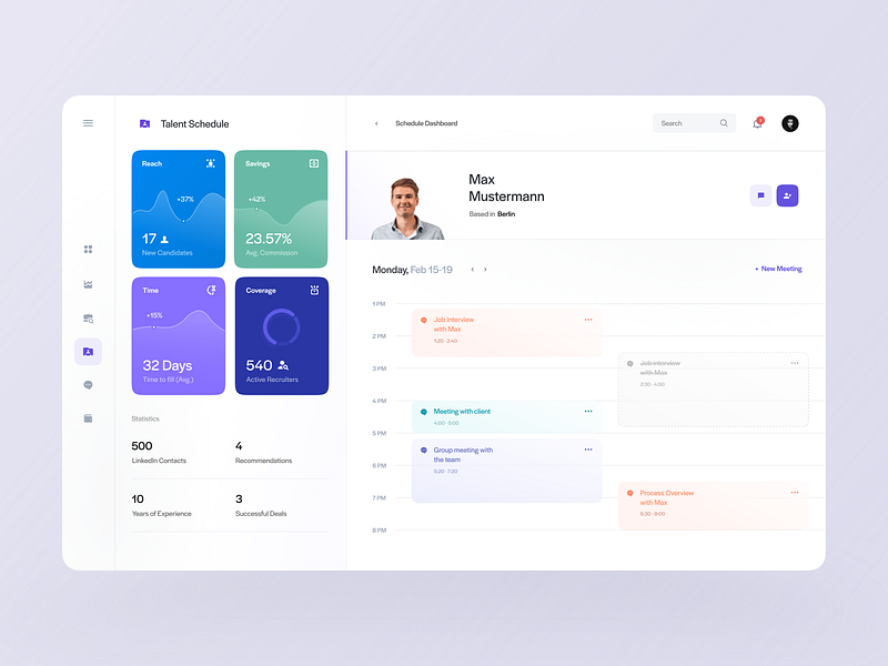 Dashboard Schedule by Sandro Tavartkiladze 🇺🇦 for New Monday on Dribbble