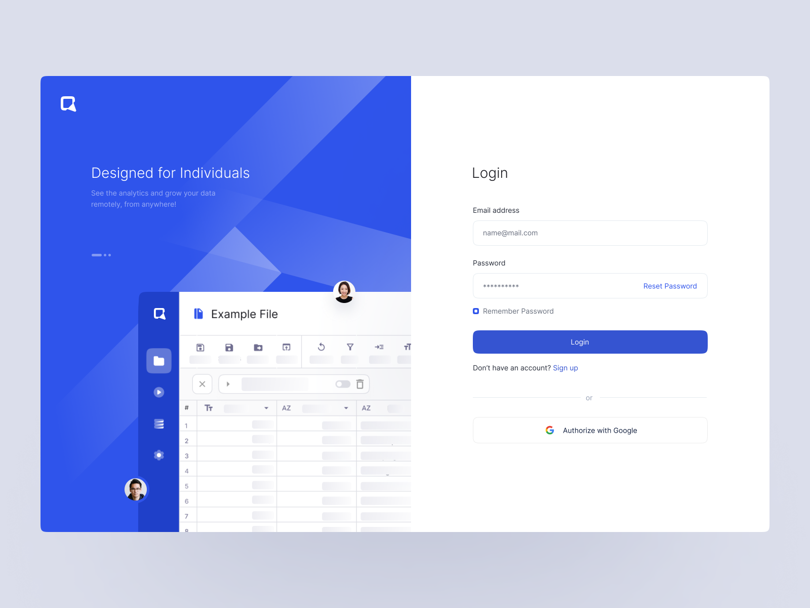 Dashboard — Login Page by Sandro Tavartkiladze for New Monday on Dribbble