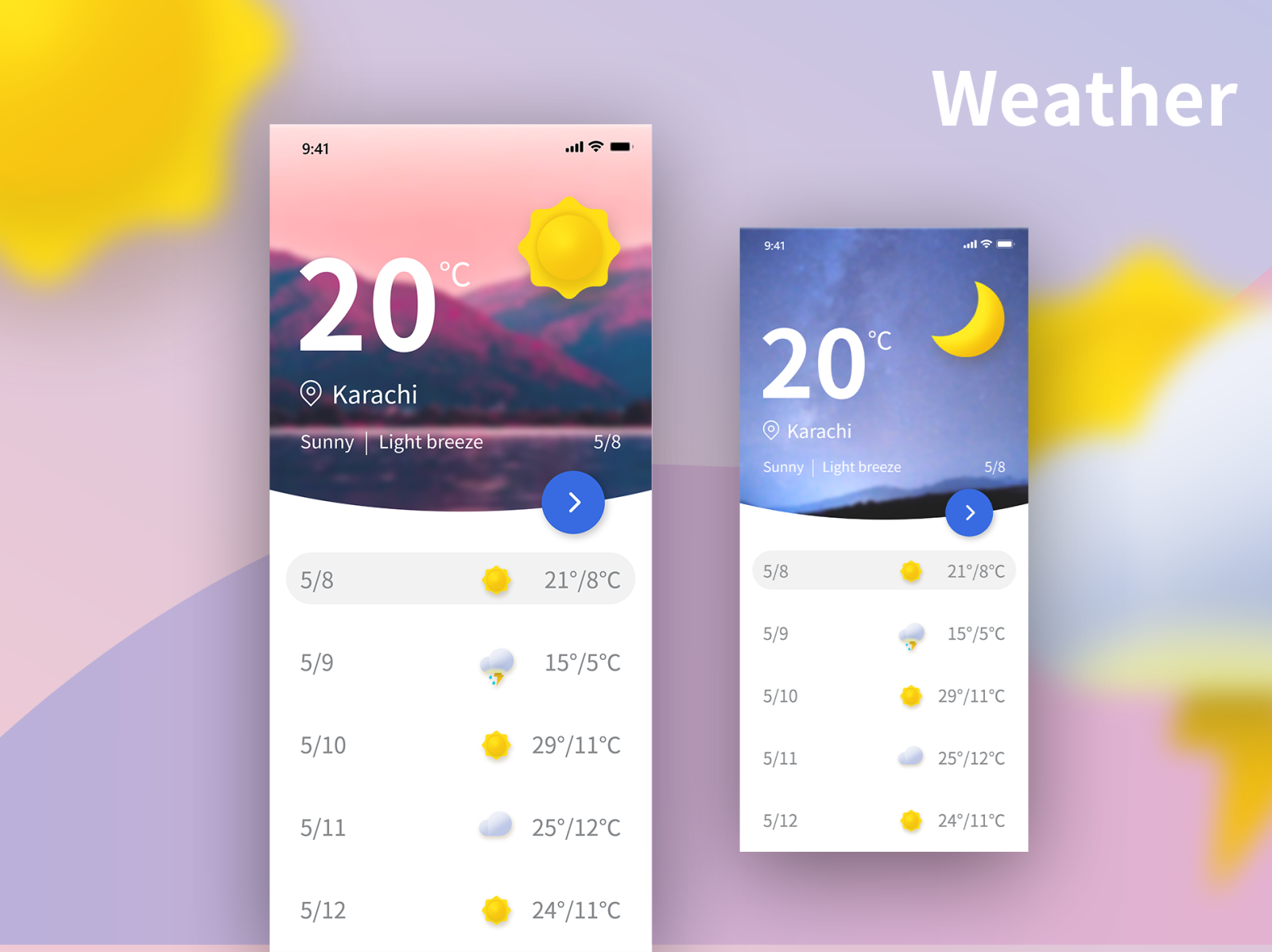weather app by Lyou on Dribbble