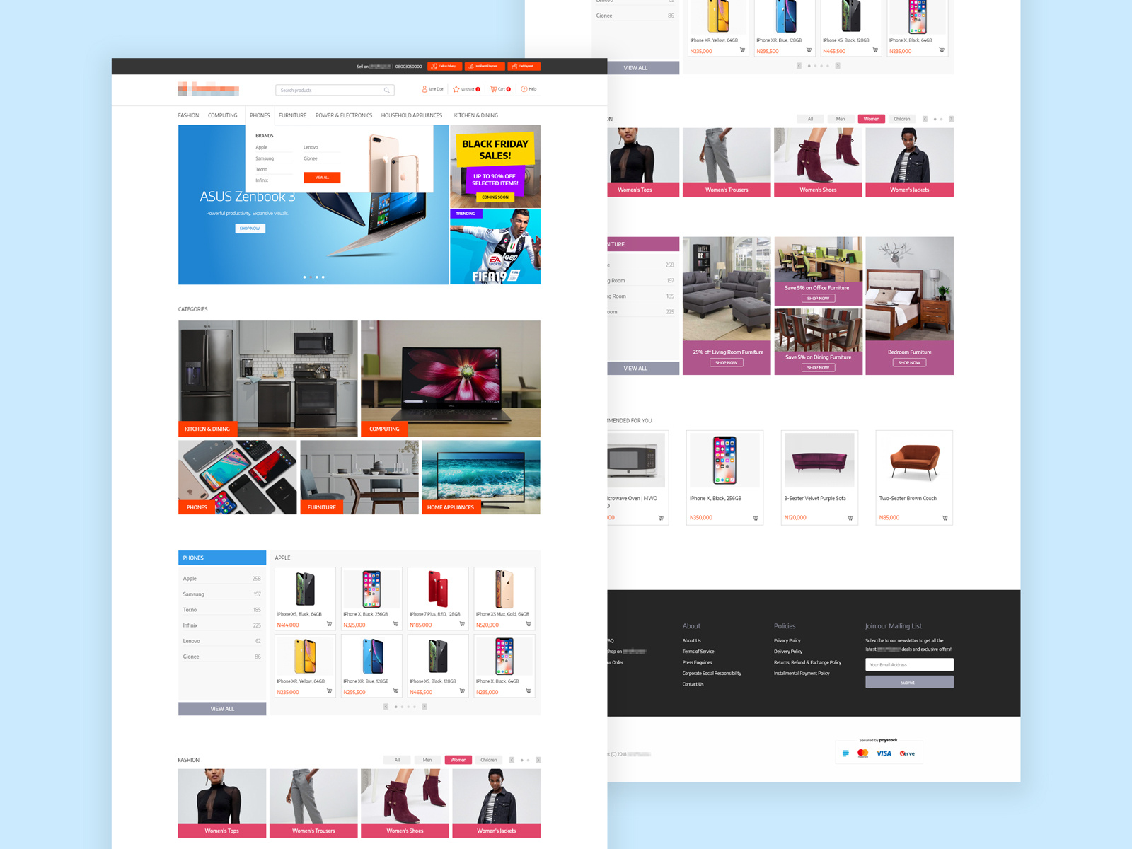 E-Commerce Website Homepage by Eigbe Osagie on Dribbble