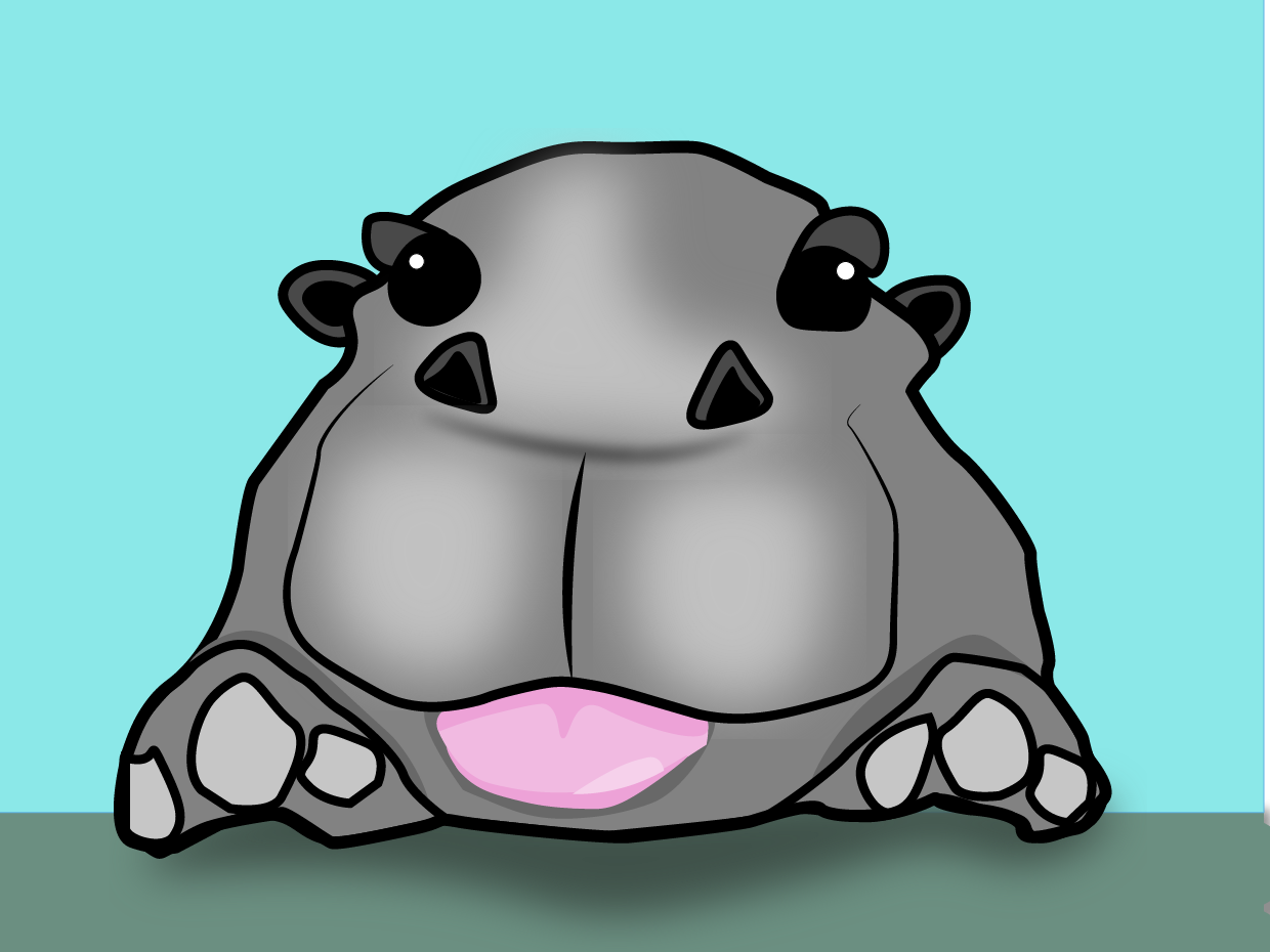 Friendly Hippo by ES on Dribbble