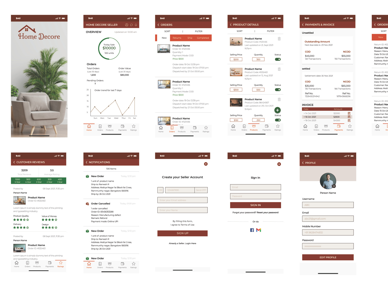 Vendor app (Furniture) by Sandeep Jadhav on Dribbble