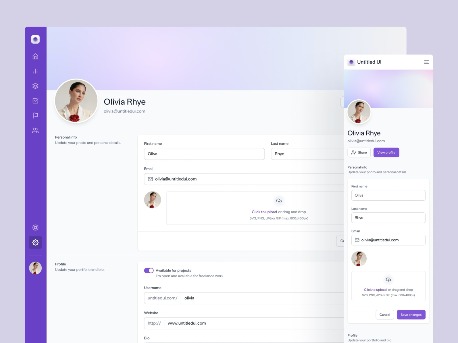 Dashboard user settings — Untitled UI by Jordan Hughes® on Dribbble