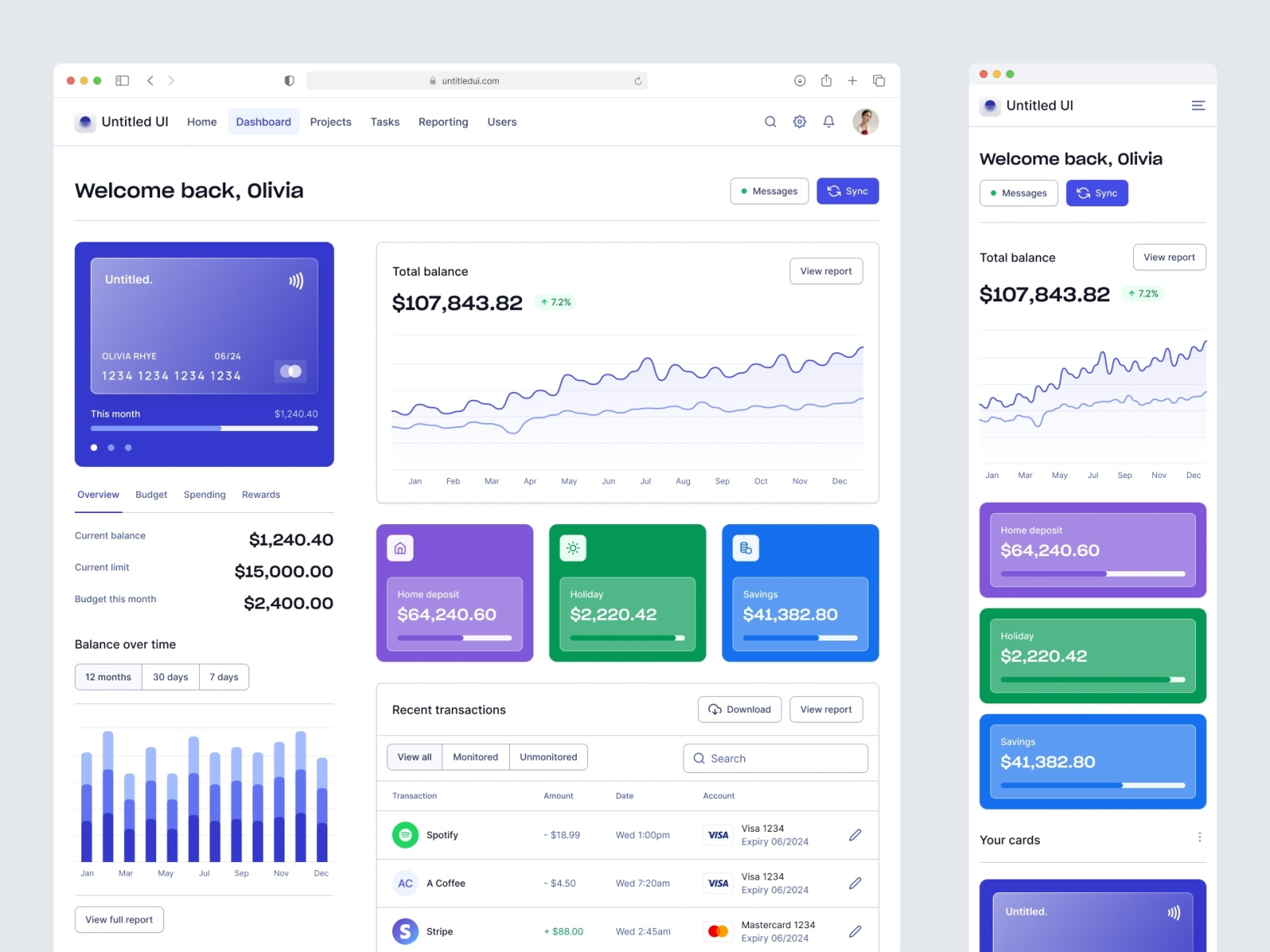 Personal finance dashboard — Untitled UI by Jordan Hughes® on Dribbble