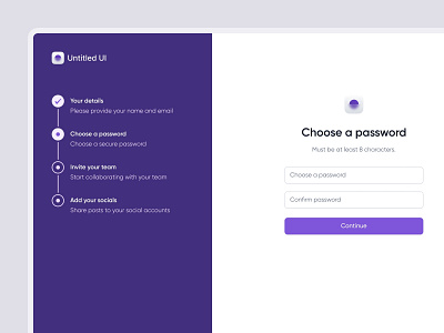 Simple sign up flow — Untitled UI by Jordan Hughes® on Dribbble