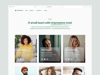 Team page — Untitled UI by Jordan Hughes® on Dribbble