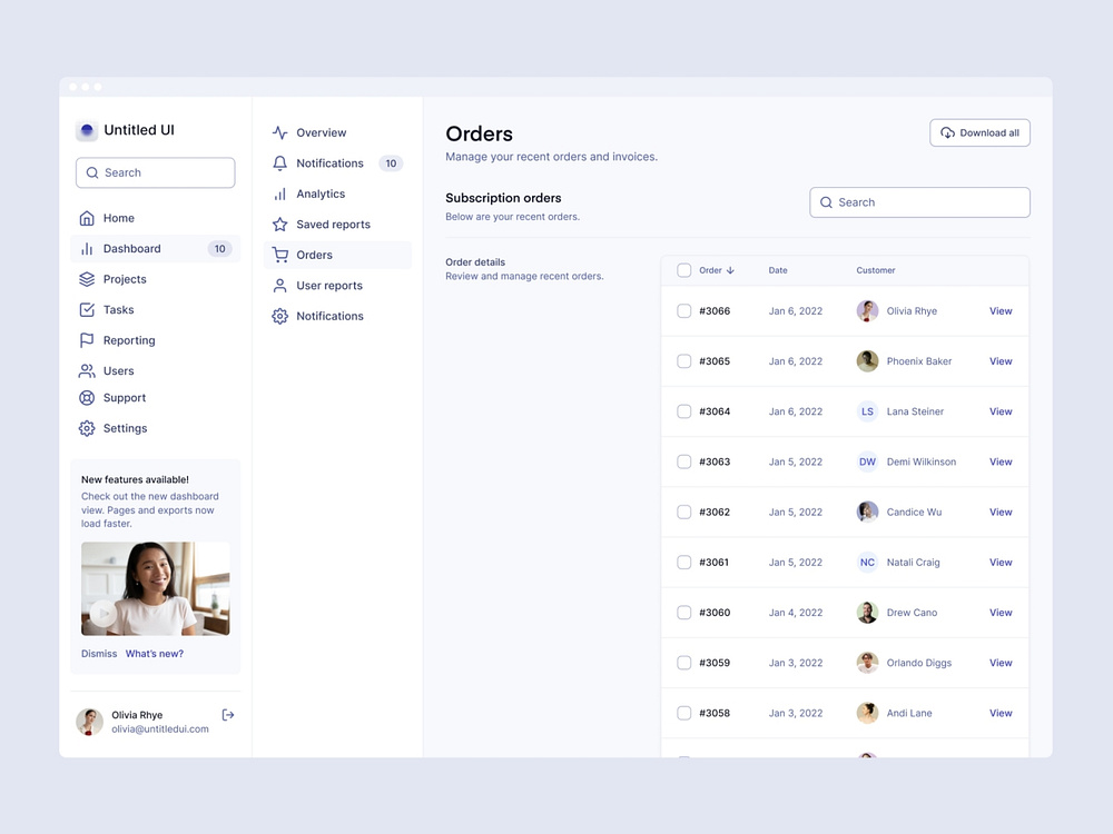 Orders/invoice dashboard — Untitled UI by Jordan Hughes® on Dribbble
