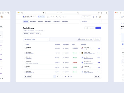 Trade history — Untitled UI by Jordan Hughes on Dribbble