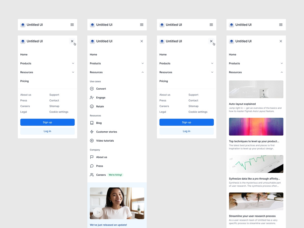 Header navigations — Untitled UI by Jordan Hughes® on Dribbble
