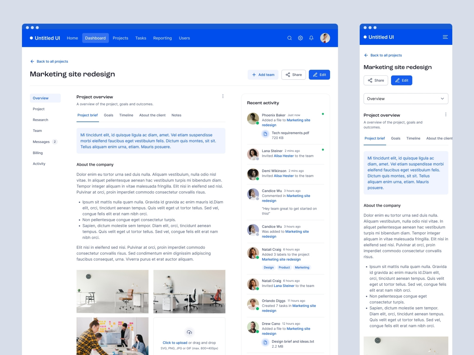 Project management platform — Untitled UI by Jordan Hughes® on Dribbble