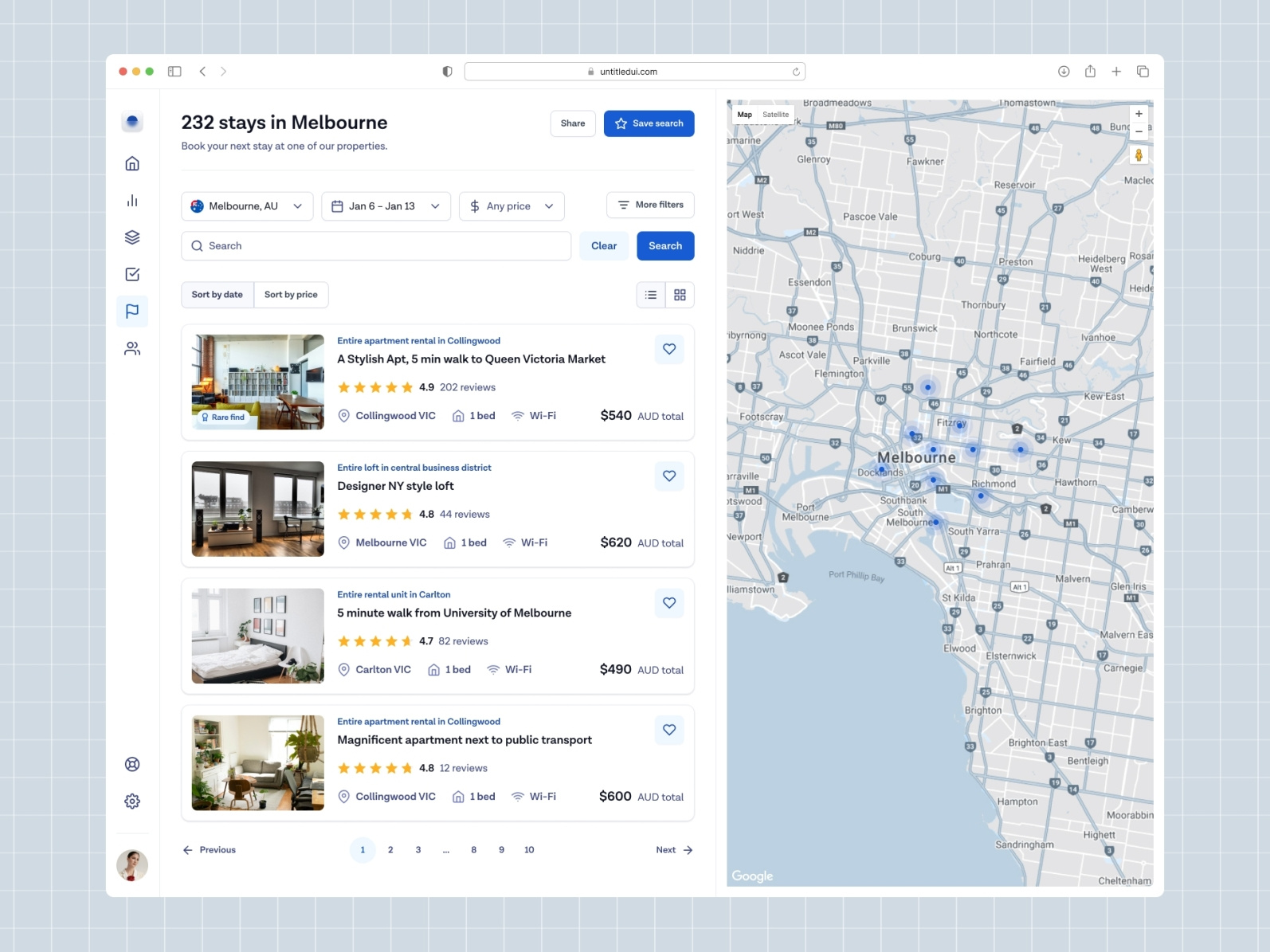 Rental booking site — Untitled UI by Jordan Hughes® on Dribbble