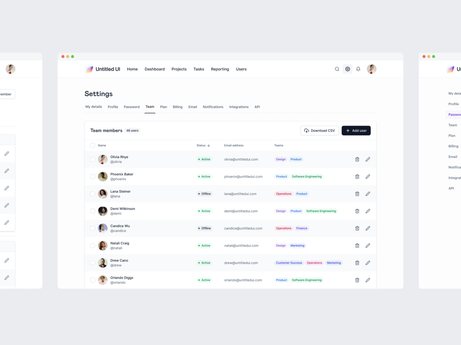 Team management table — Untitled UI by Jordan Hughes® on Dribbble