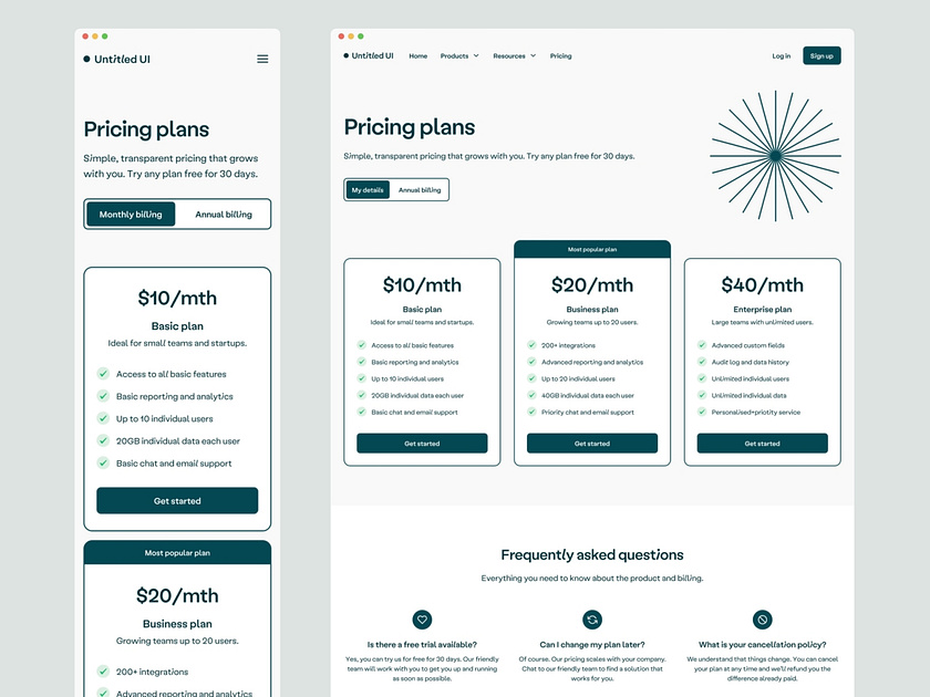 Pricing page — Untitled UI by Jordan Hughes® on Dribbble
