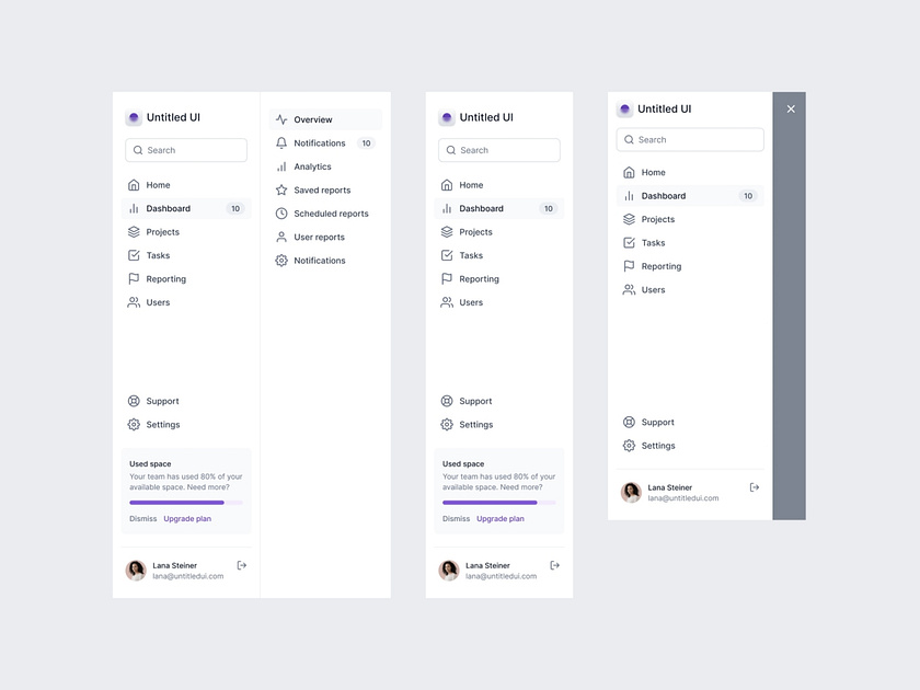 Sidebar navigation — Untitled UI by Jordan Hughes® on Dribbble