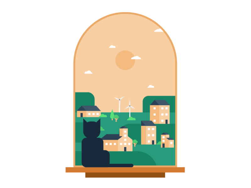 Cat on the window by Achille on Dribbble