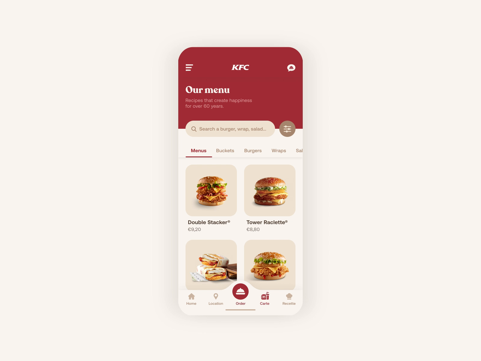 KFC - Food App UI Animation by Dimitri Allanic on Dribbble