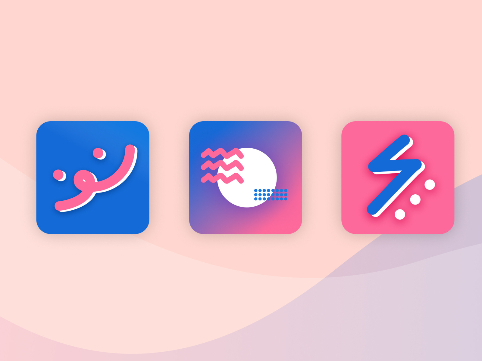 APP ICON - PINK N BLUE by Karatchaporn K. on Dribbble