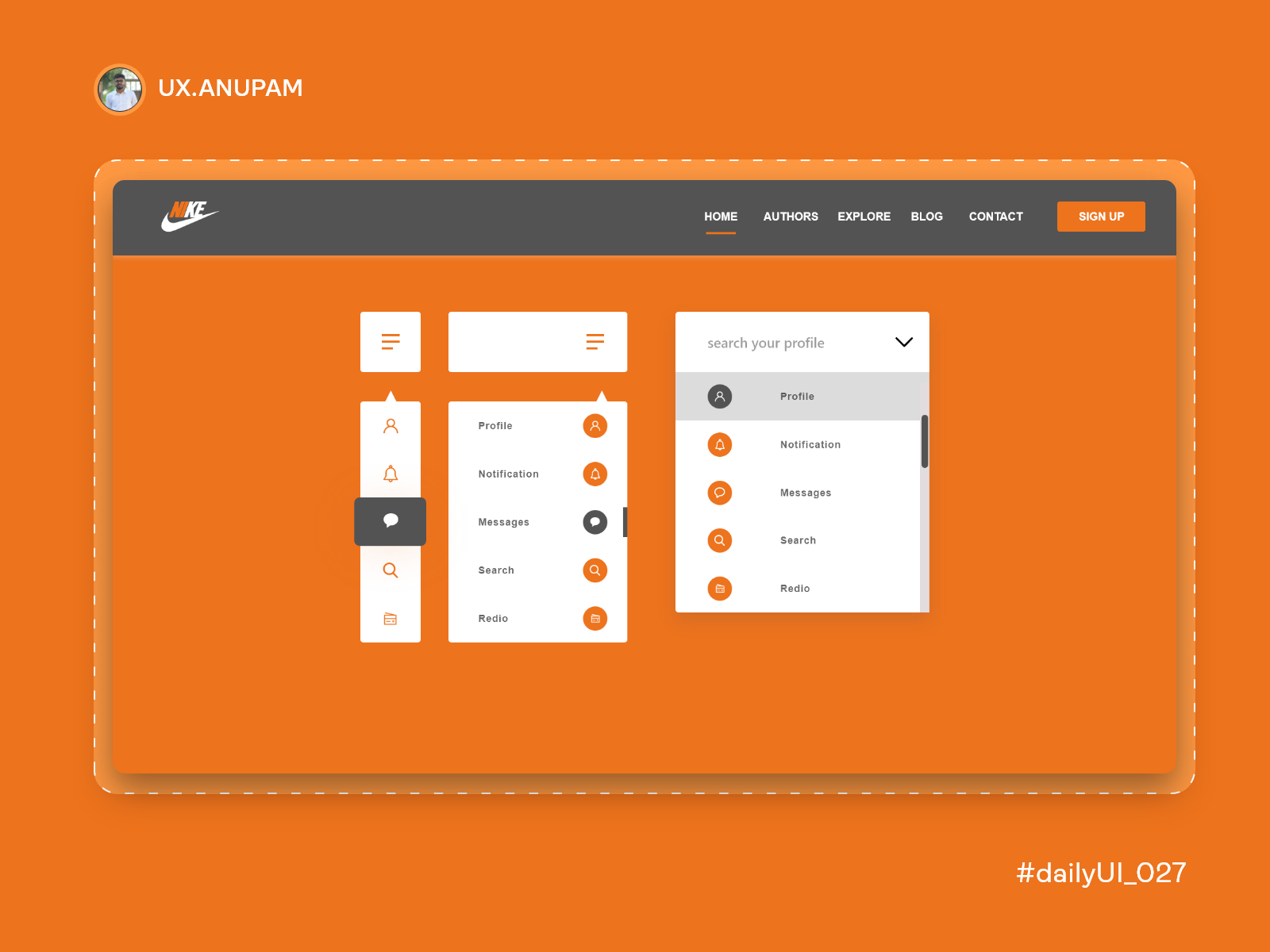 Dropdown Menu Design by uxanupam on Dribbble