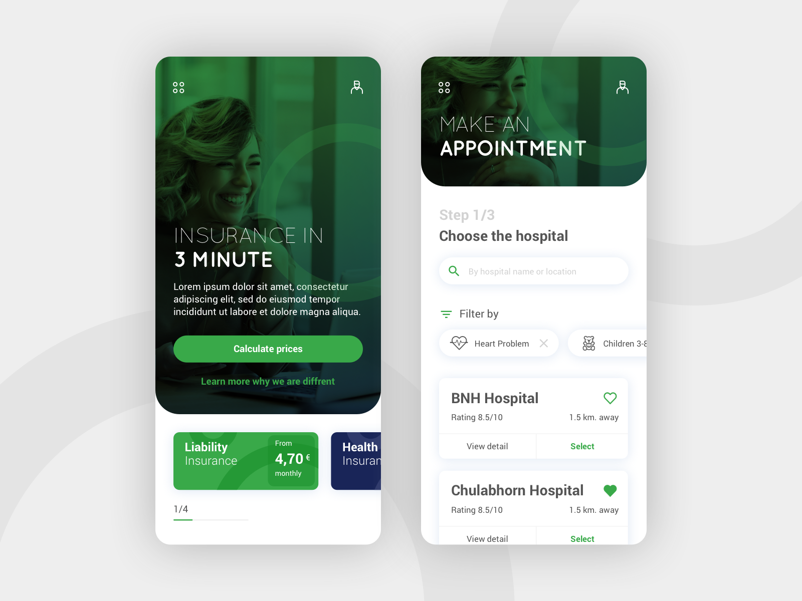 Online Insurance UI by Ployprom C. on Dribbble
