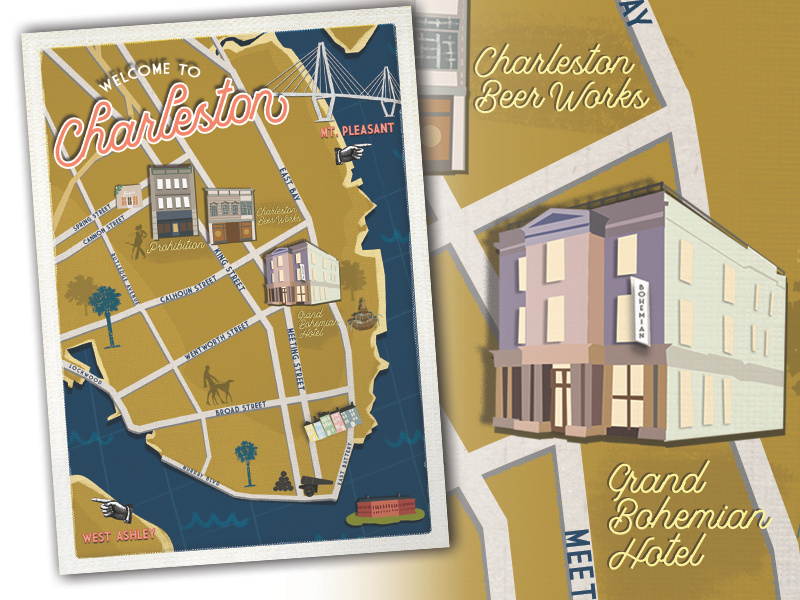 Charleston Map by Kelly Bozarth on Dribbble