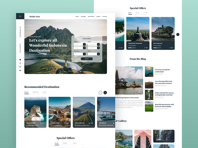 Melaku Tour - Travel Landing Page by DRY for One Week Wonders on Dribbble
