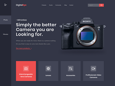 DigitalEye - Cameras Landing Page by DRY for One Week Wonders on Dribbble