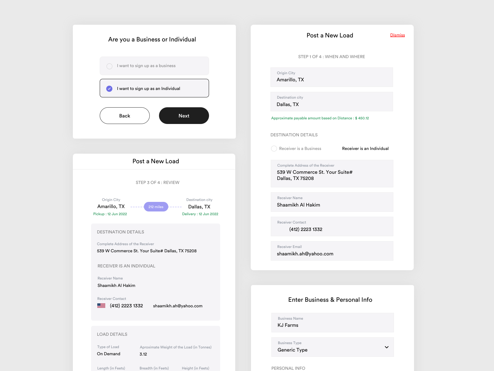 Shipper Dashboard - Send Freight by Ajay Shekhawat on Dribbble