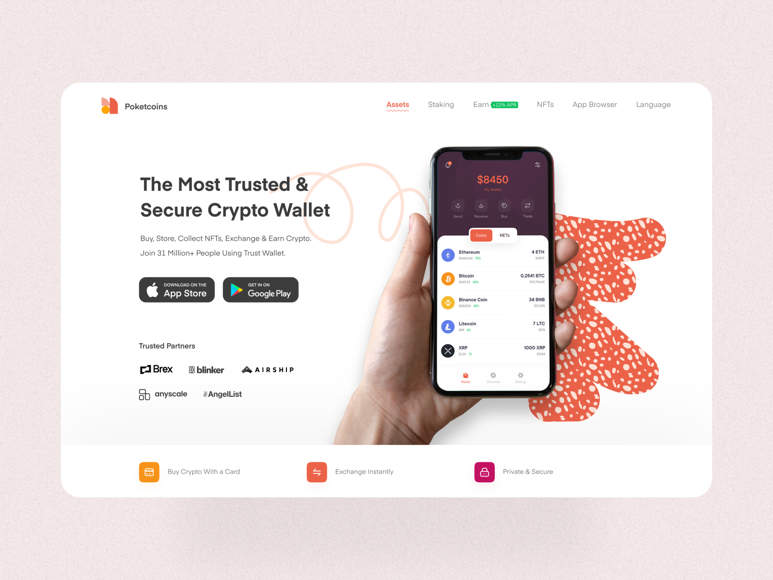 Crypto Wallet Website by Aziz Howlader on Dribbble