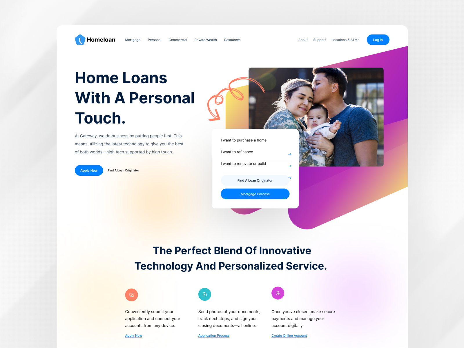 Homeloan landing page - banking website by Aziz Howlader on Dribbble