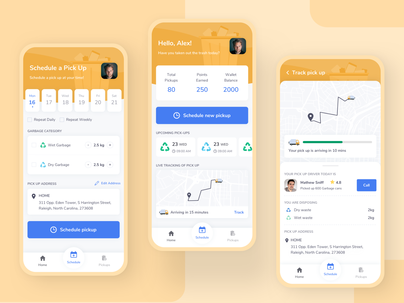 TrashBox - App to schedule your trash pickups by Afaq Ahmed on Dribbble