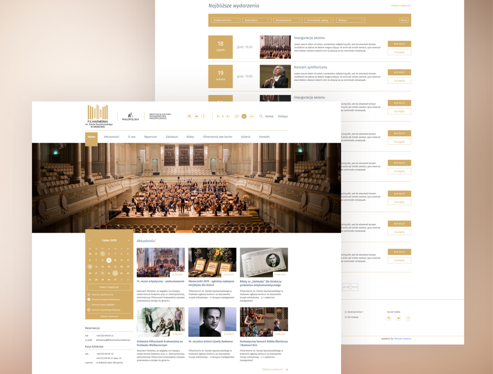 Philharmonic website by Karol Jeliński on Dribbble