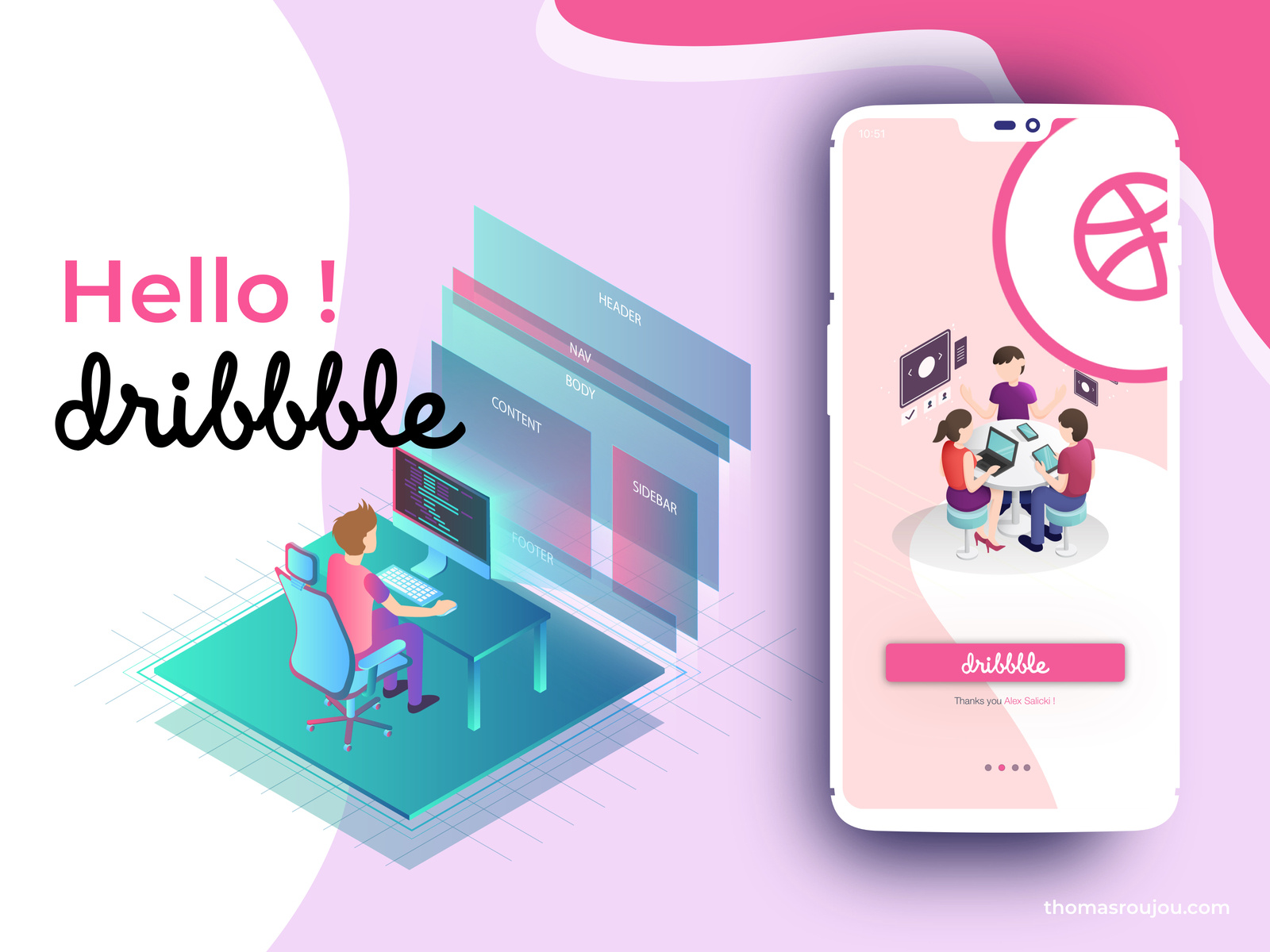 Hello Dribbble ! by Thomas Roujou on Dribbble