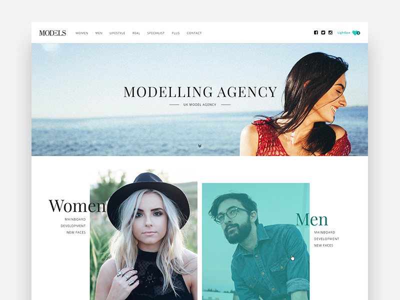 Modelling Agency Website Concept by Sam Gardiner on Dribbble
