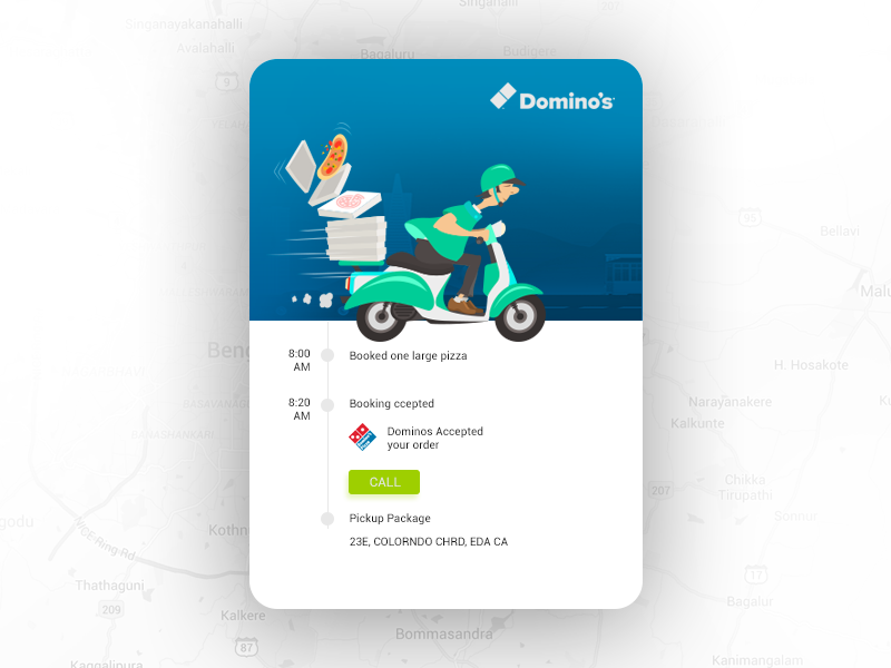 Daily UI #24 - Mobile order tracking by Ranjith Alingal on Dribbble