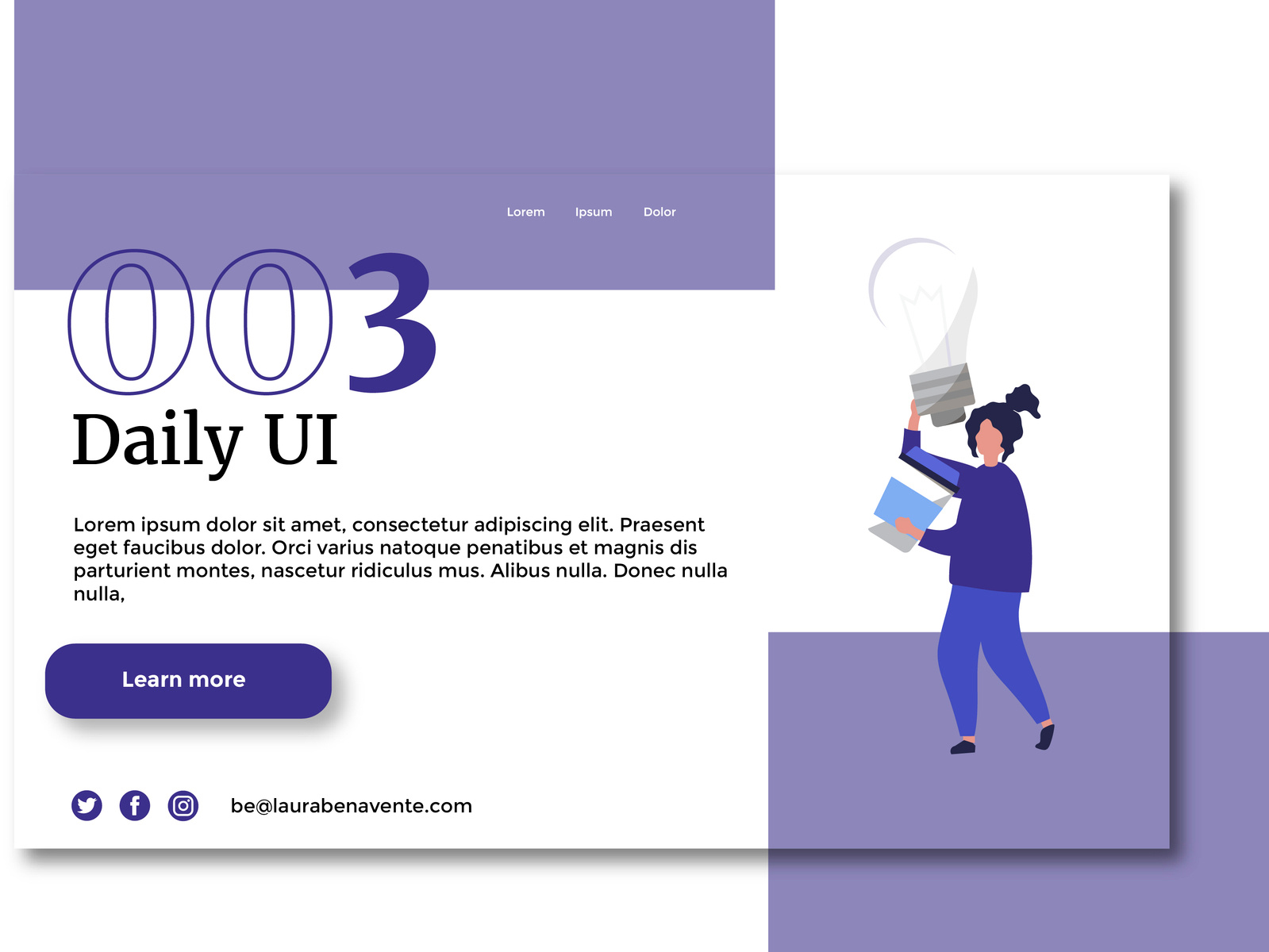 Daily Ui 003 by Laura Benavente on Dribbble