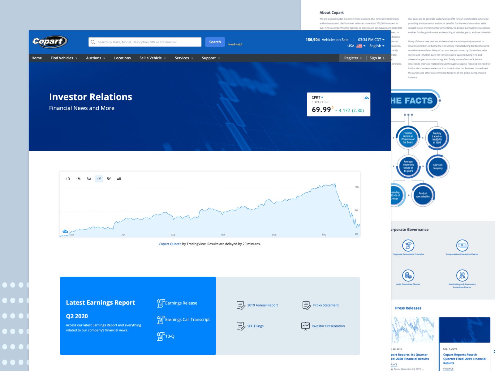 Investor Relations Landing Page by Holly Burleson on Dribbble