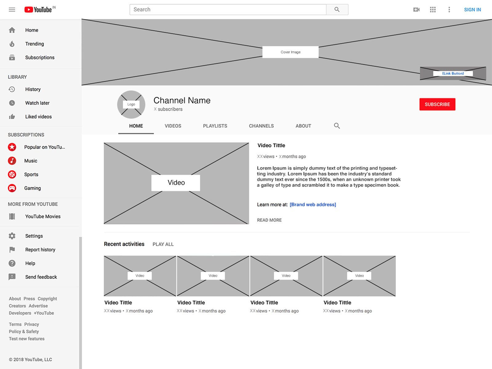 Youtube Template by Mubin Ex on Dribbble
