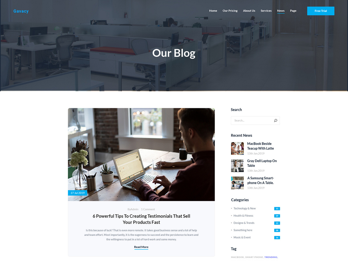 Free Blog Page by MD Rony Howladar ⭐ on Dribbble