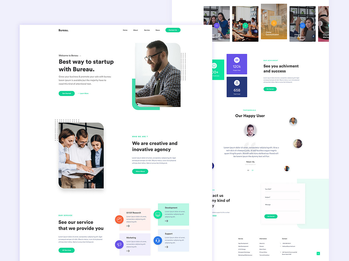 Bureau - Startup Landing Page by MD Rony Howladar ⭐ on Dribbble