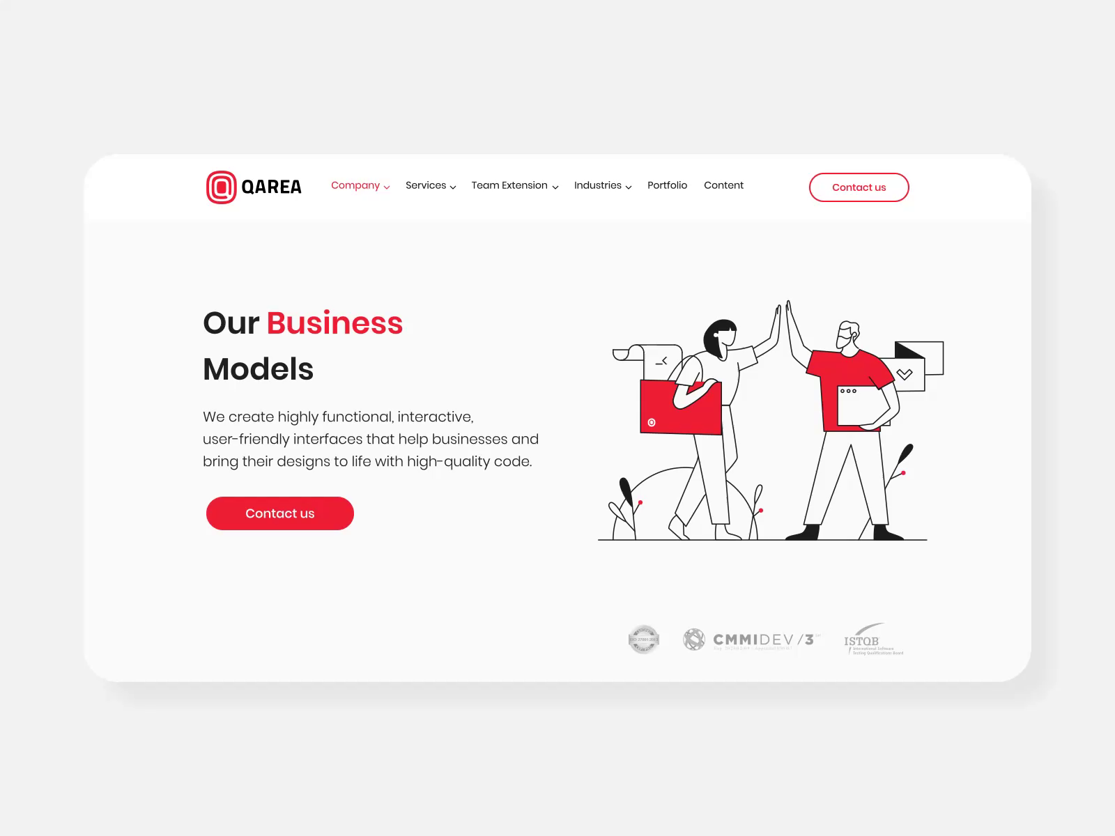 Our Business Models page animation by Gleb Soin for QArea on Dribbble