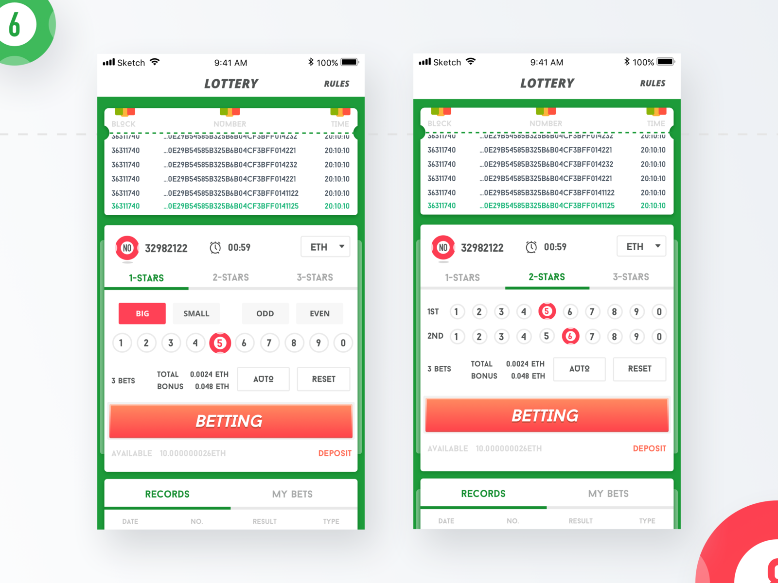 This is the working page.LOTTERY by Yu Long on Dribbble