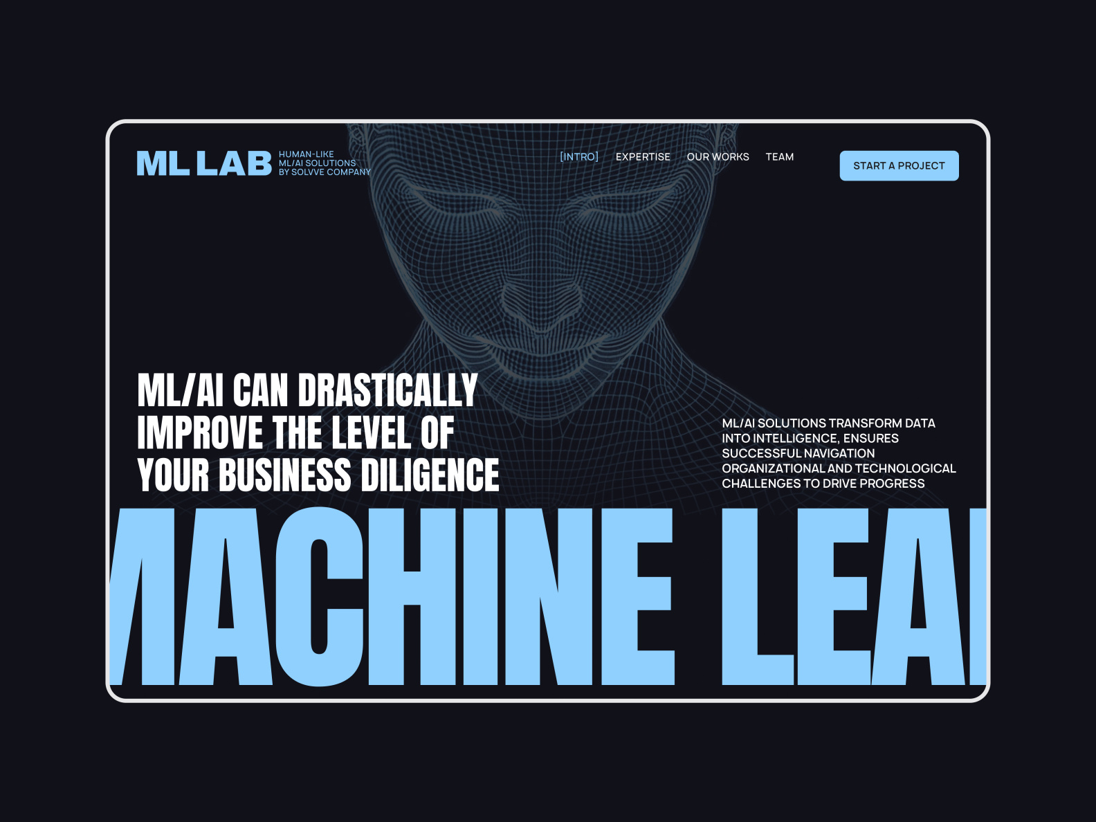 ML LAB Website by Dmytro Bilyi for SOLVVE on Dribbble