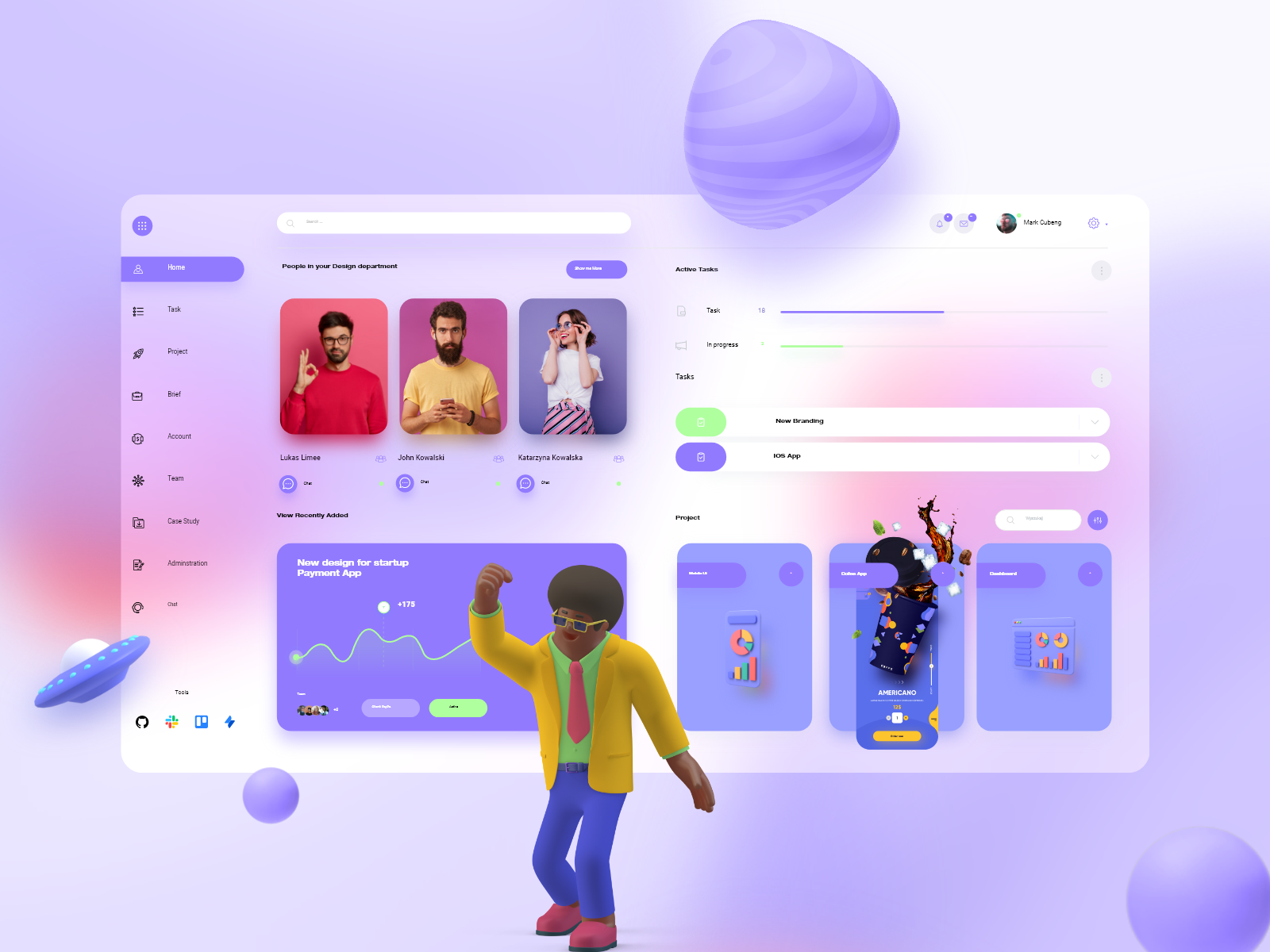 Team work Dashboard Ui design by Mariusz Mitkow on Dribbble