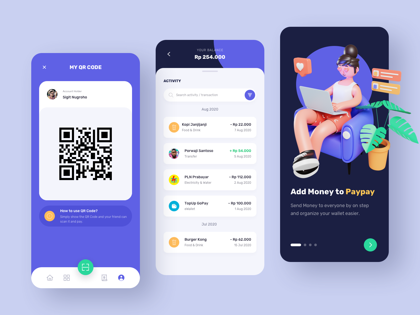 PayPay - Digital Wallet Mobile App 3D Concept by Sigit Setyo Nugroho ...