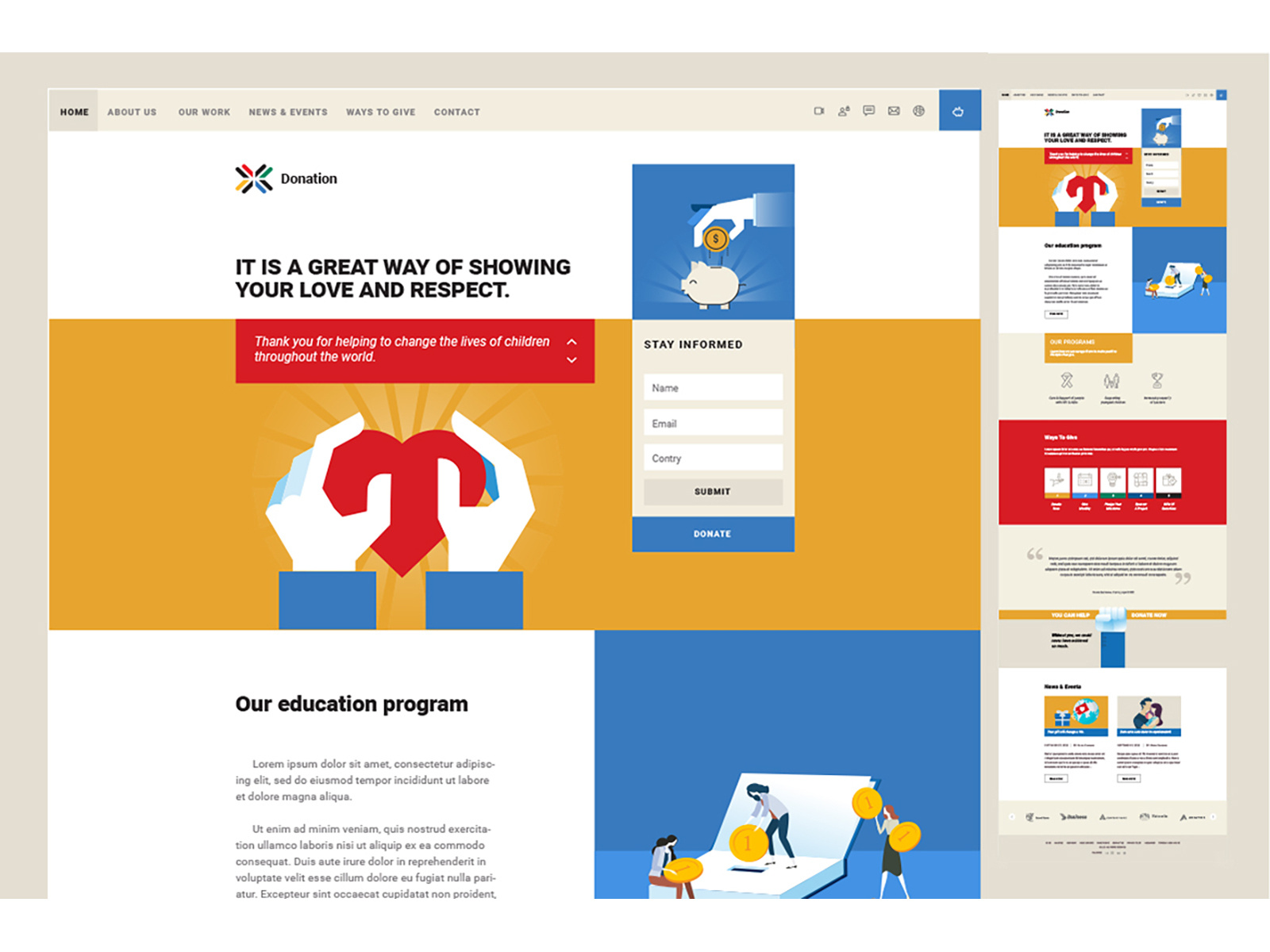 One page website design template by PureSolution on Dribbble