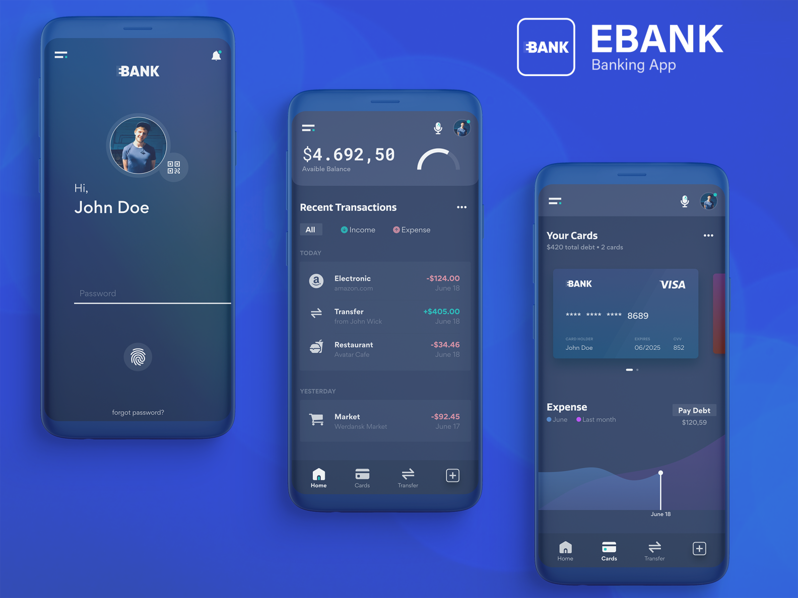 Banking App by Egemen Çakmakyapan on Dribbble