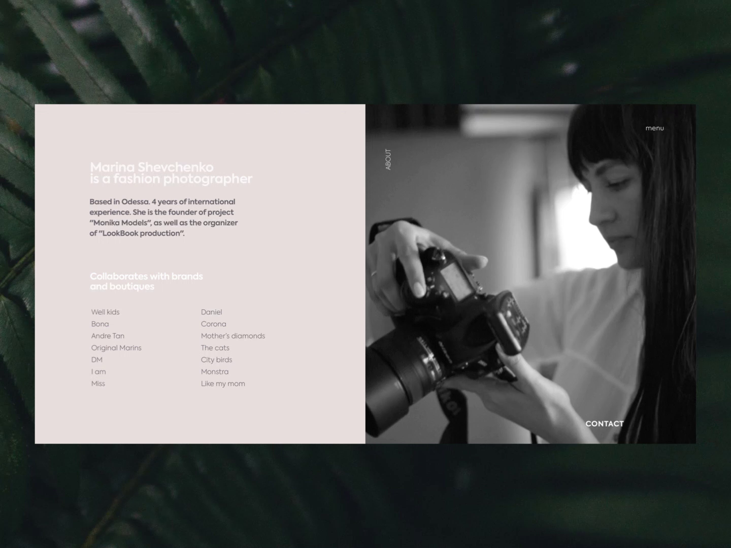 Website design for photographer Marina Shevchenko - Main & About by ...
