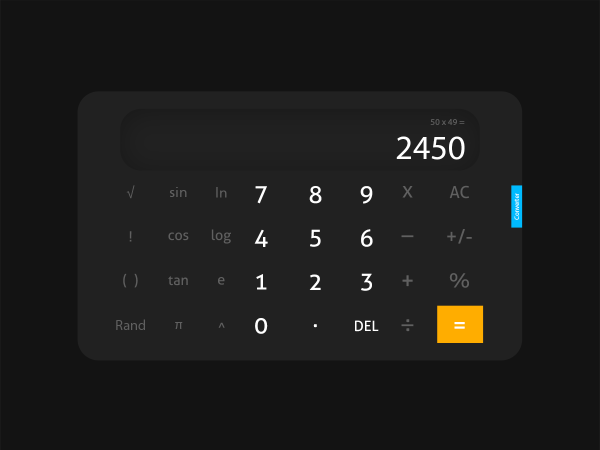 Dark Calculator by Sylva Nwachokor on Dribbble