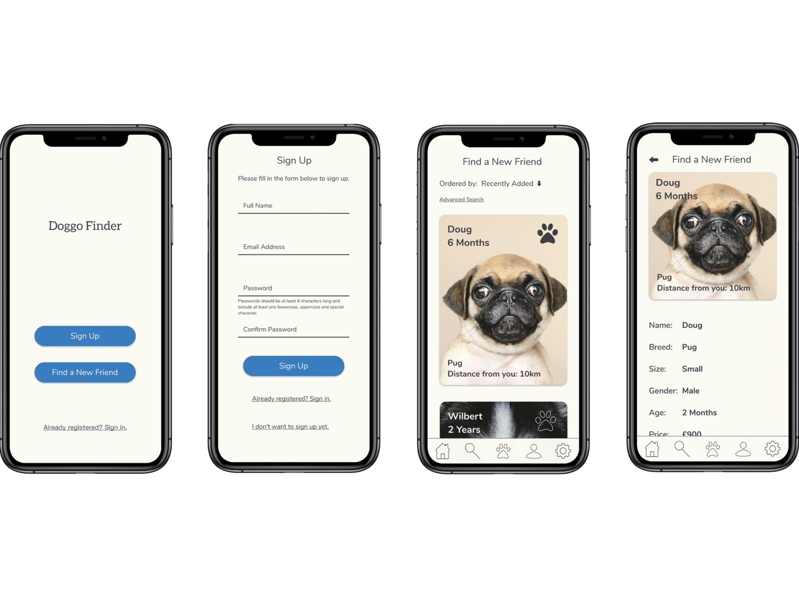 Doggo App Screens by Craig Donovan on Dribbble