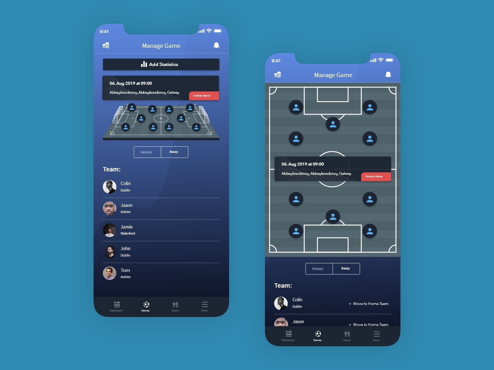 Football Game Management System by Jovan Marinkovic on Dribbble